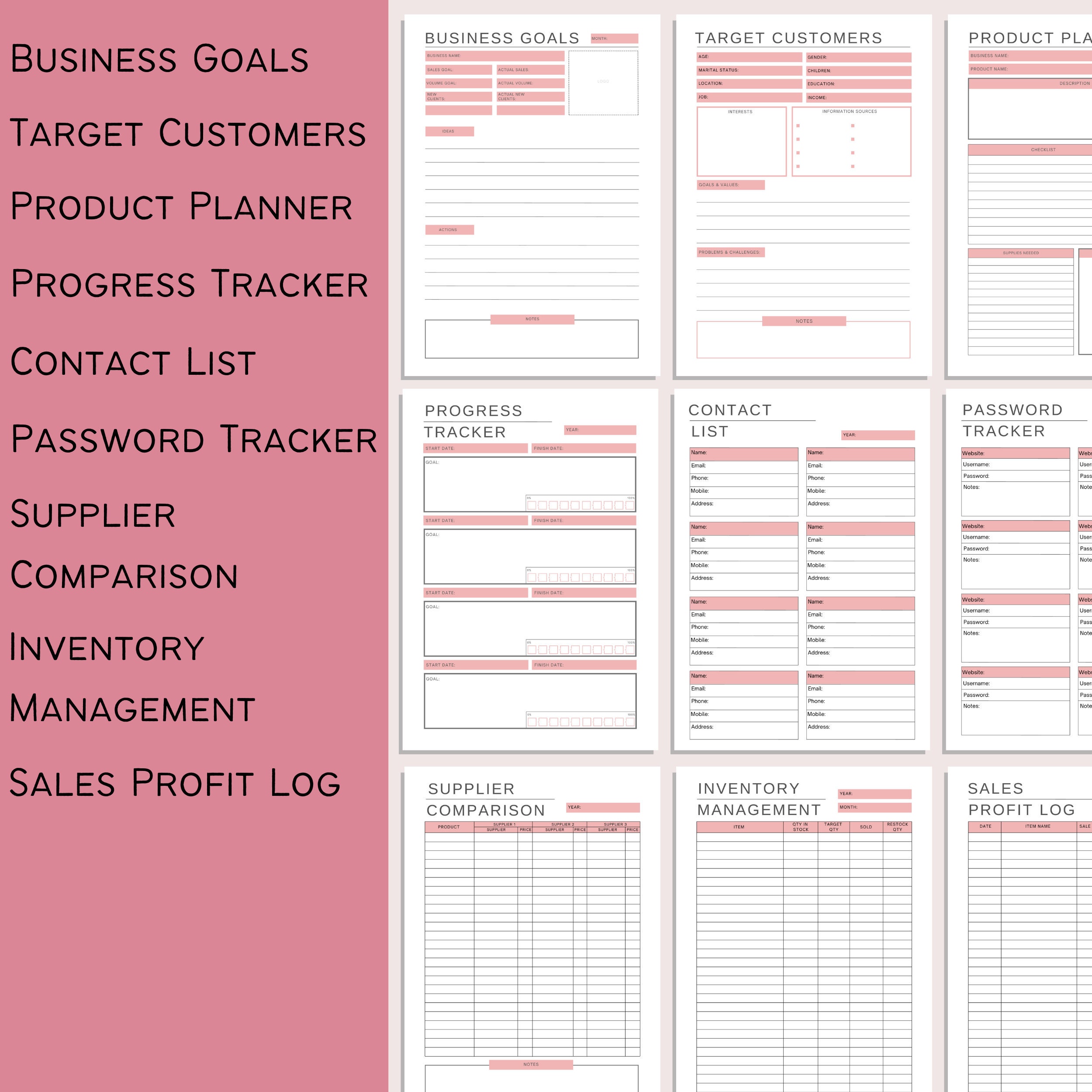 Printable Small Business Planner | Home Business Organizer | Business ...