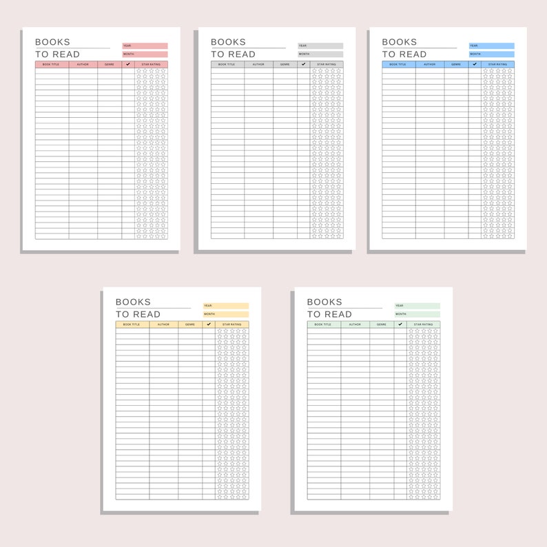 Books to Read List | Book Tracker | Printable Book Chart | Books to ...