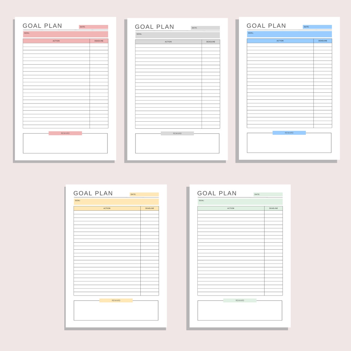 Goal Planner Printable | Productivity Planner Template | Simple ...