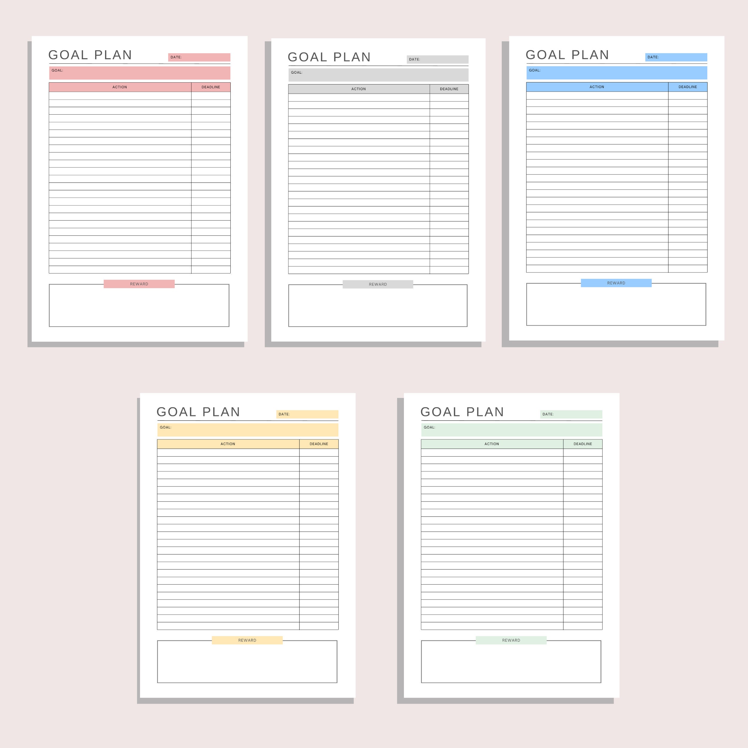 Goal Planner Printable | Productivity Planner Template | Simple ...