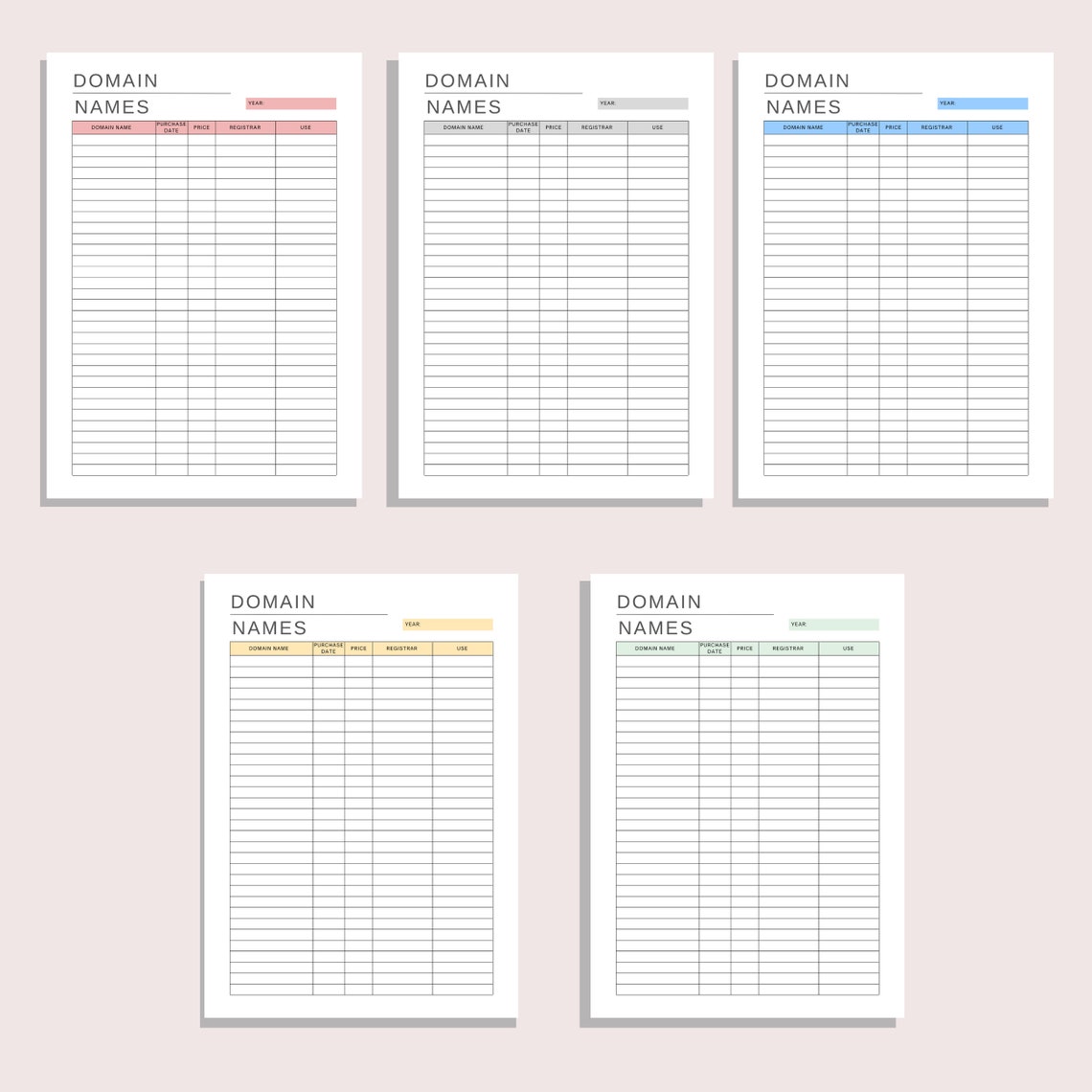 Domain Name Tracker | Website List Sheet | Project Tracker | Small ...
