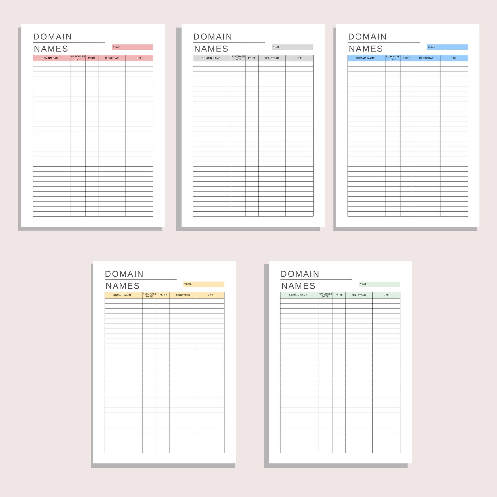 Domain Name Tracker | Website List Sheet | Project Tracker | Small ...