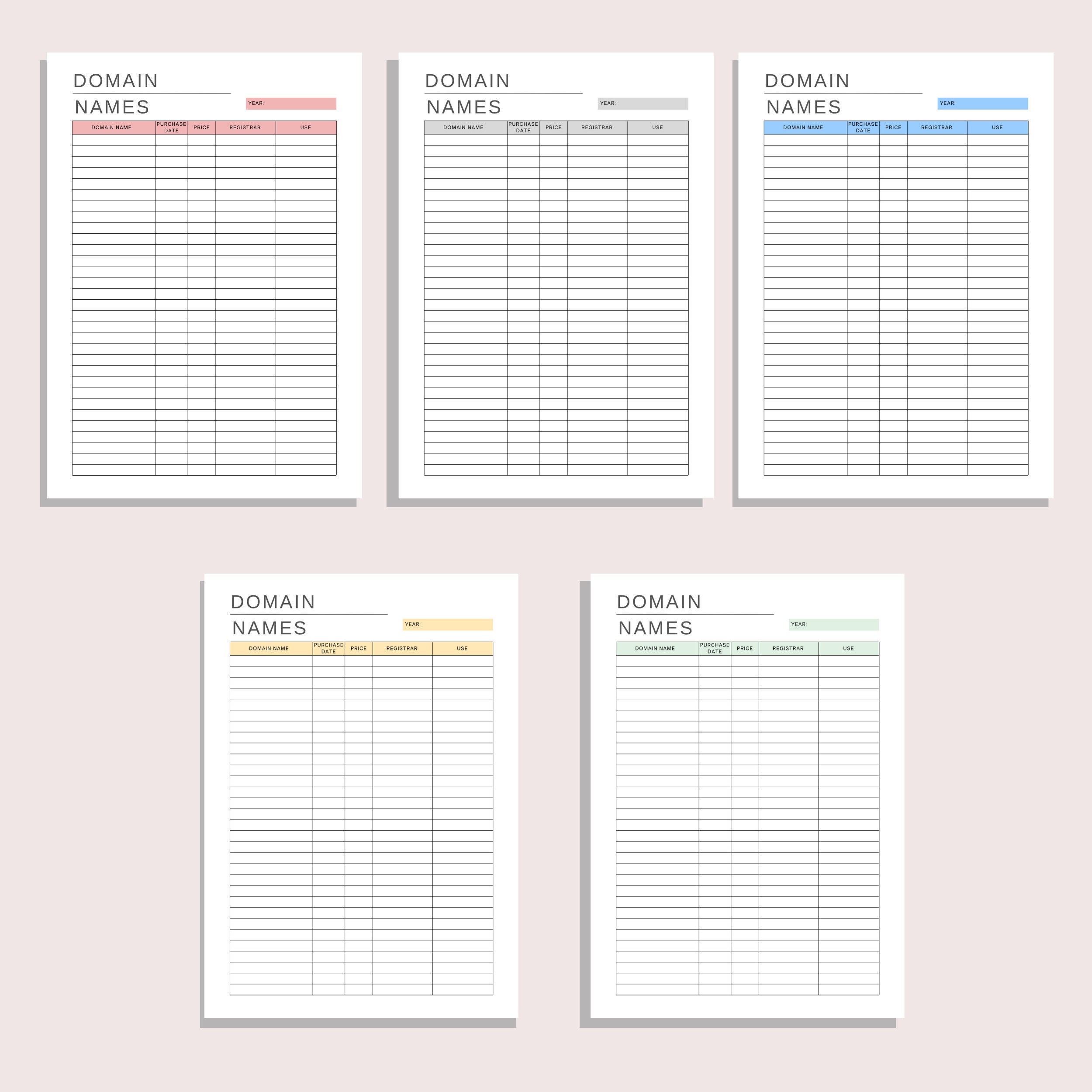 Domain Name Tracker | Website List Sheet | Project Tracker | Small ...