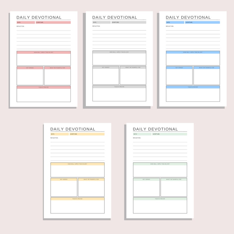 Daily Devotional | Printable Scripture Study | Faith Journal | Daily ...