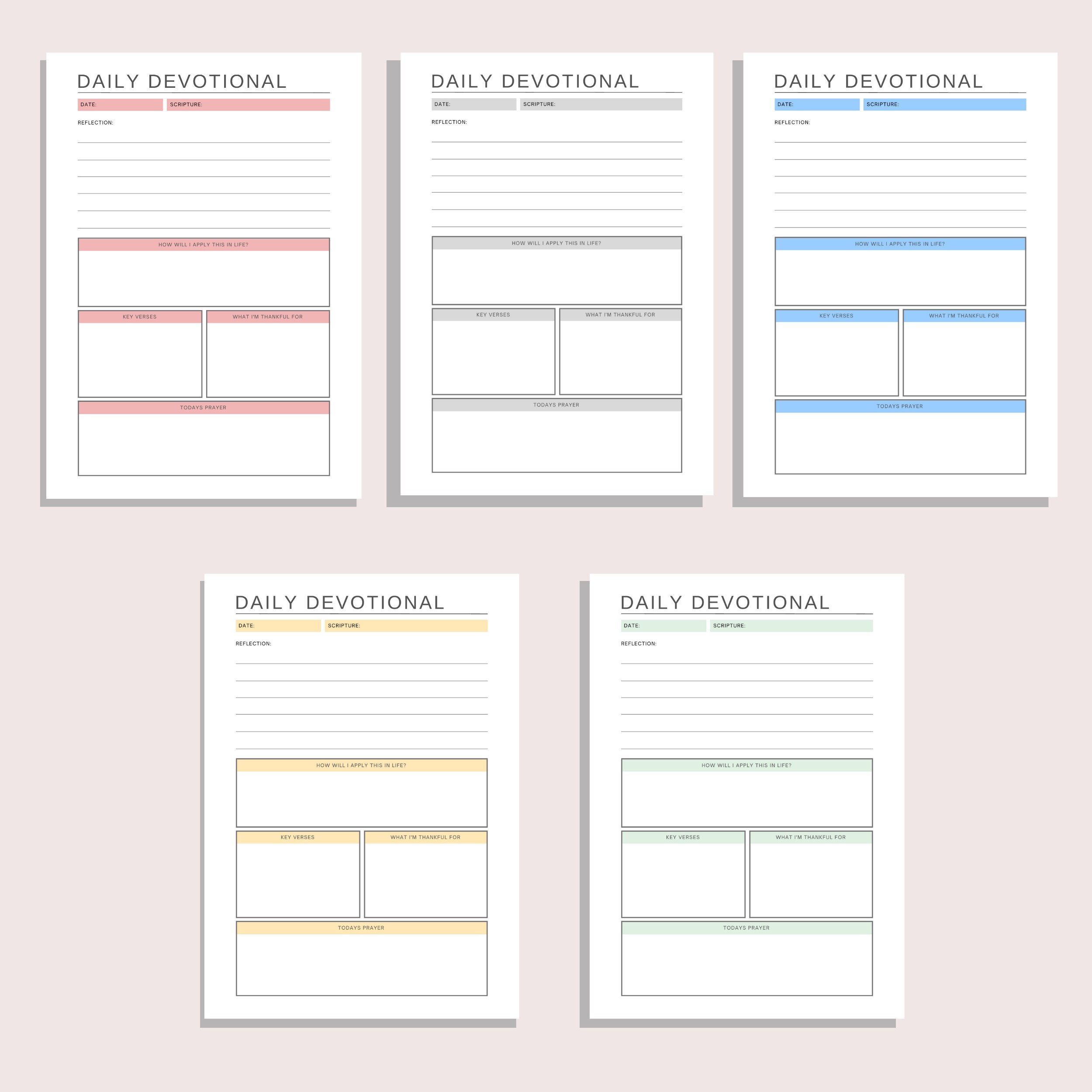 Daily Devotional | Printable Scripture Study | Faith Journal | Daily ...