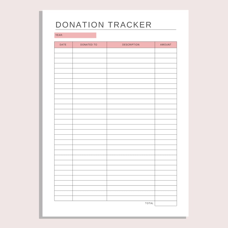 Donation Tracker | Printable Tithe Log | Charitable Donations Track | Financial Planner | Giving ...