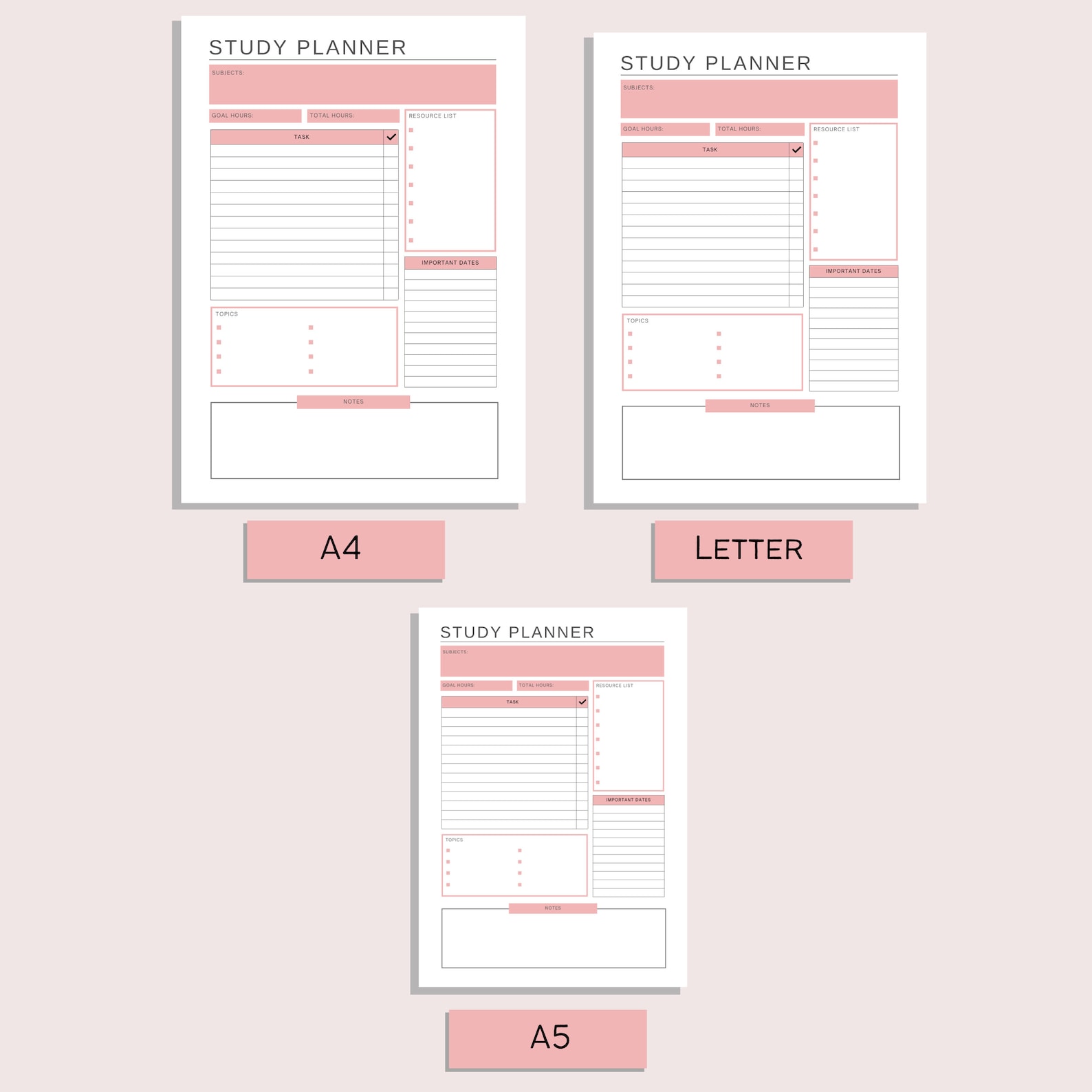 Study Planner, Printable Study Plan, Student Timetable, College Study ...
