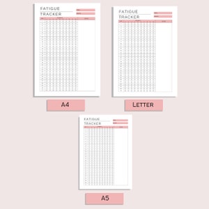Fatigue Tracker Printable | Monthly Health Journal | Fatigue Severity ...