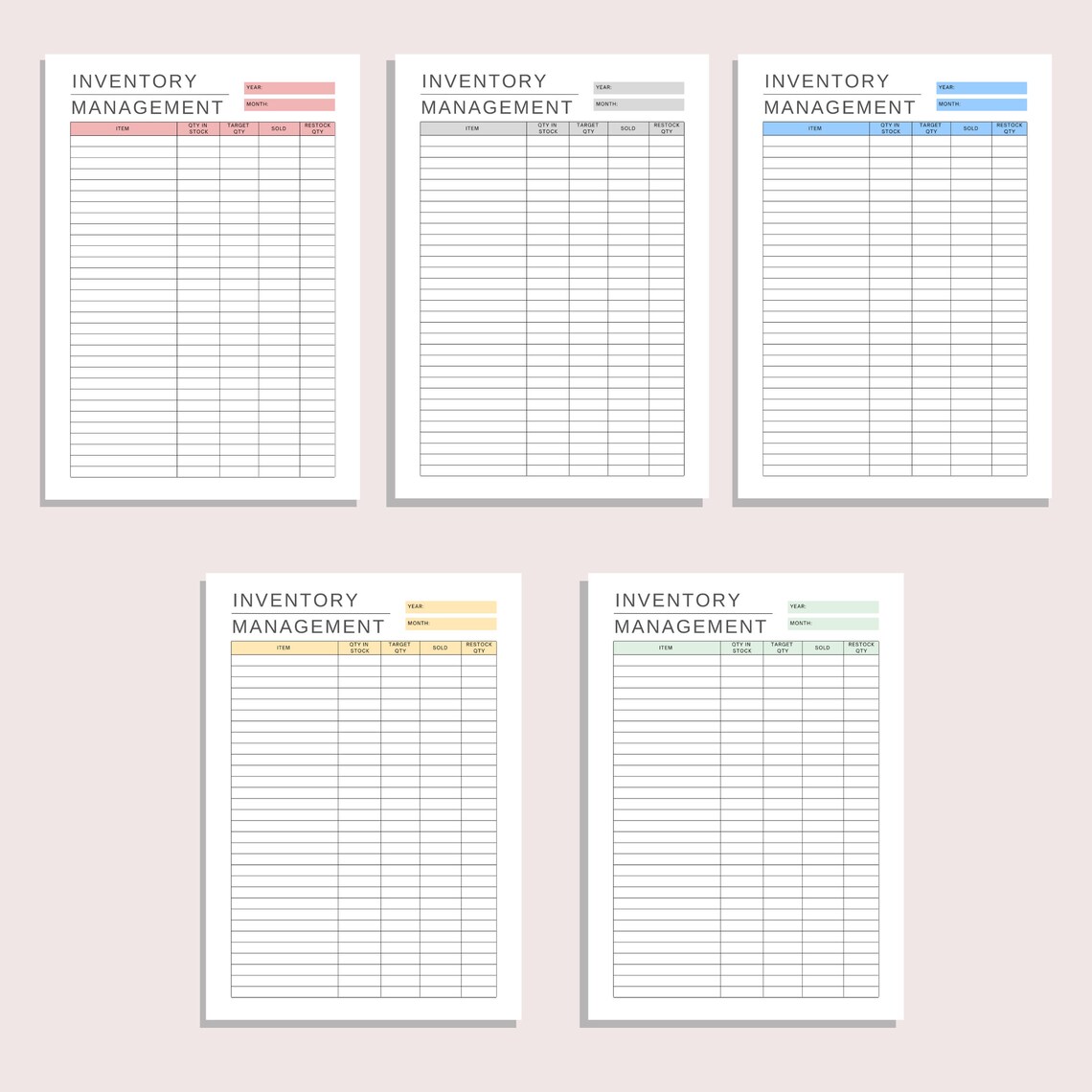 Inventory Management | Printable Inventory Form | Item Tracker ...