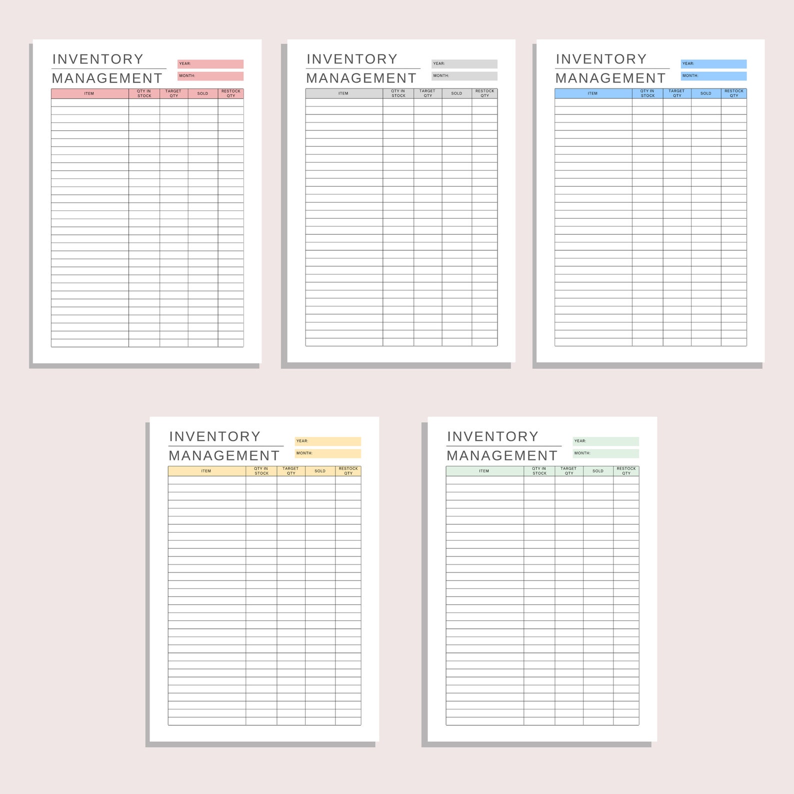 Inventory Management | Printable Inventory Form | Item Tracker ...