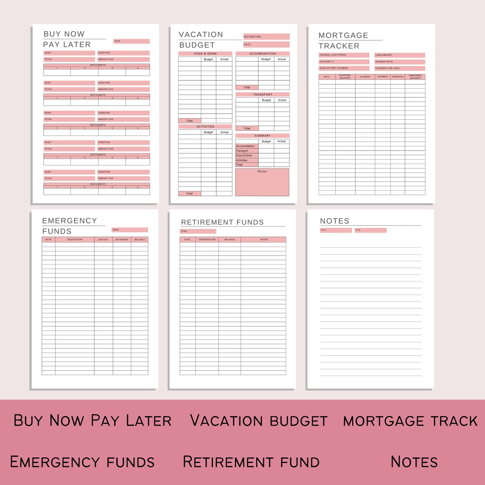 Printable Financial Planner | Budget Planner | Finance Binder | Money ...