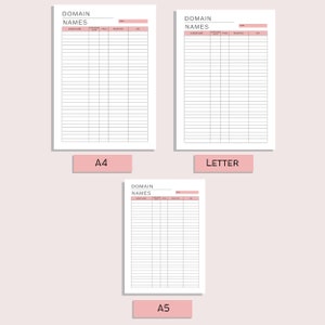 Domain Name Tracker | Website List Sheet | Project Tracker | Small ...