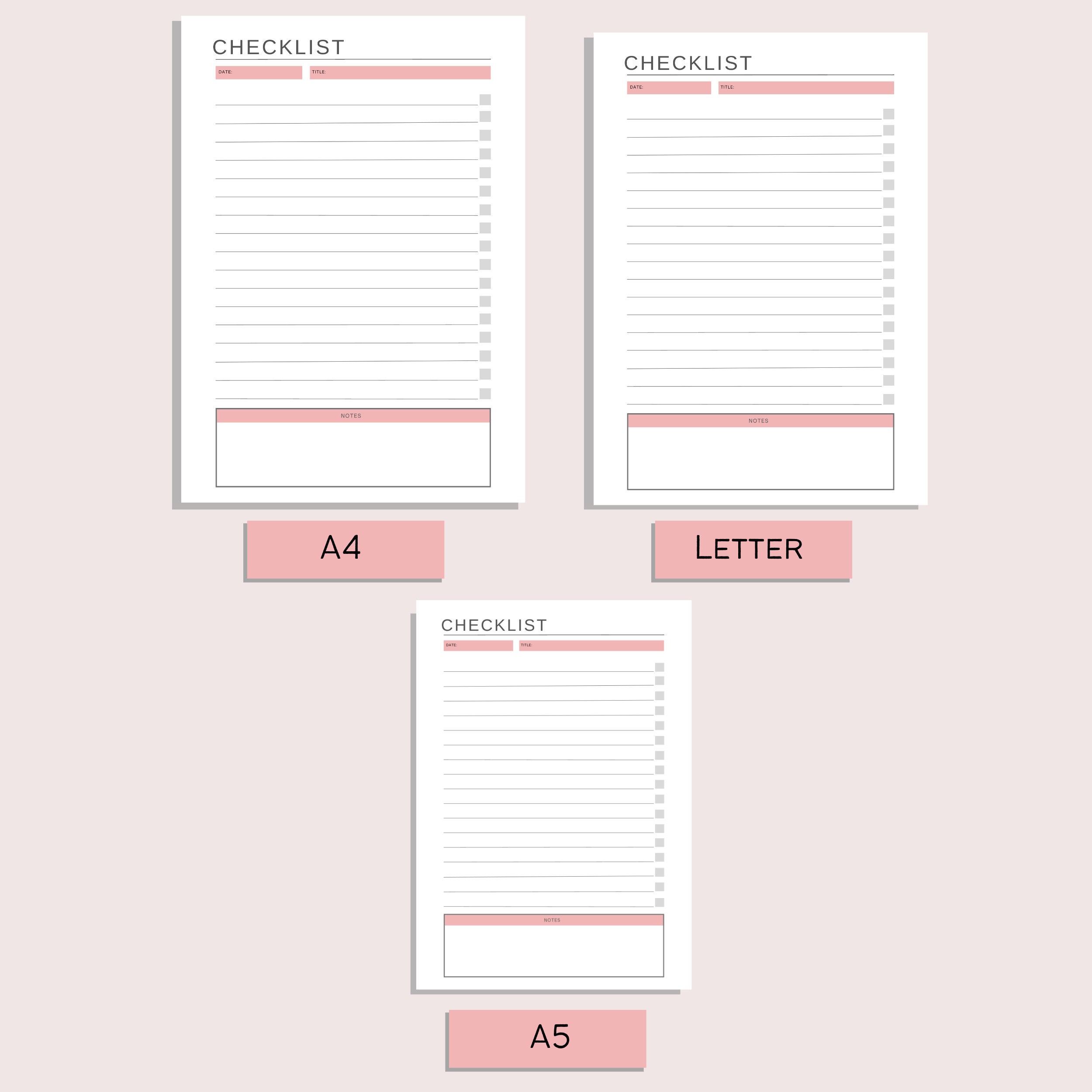 Blank Checklist Printable | Daily to Do List | Home Task Planner ...