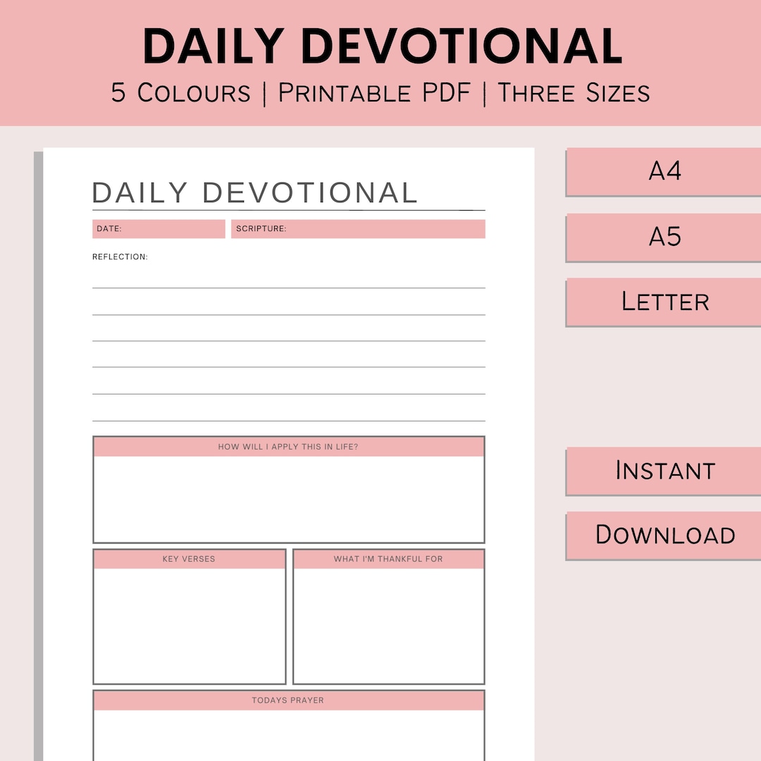 Daily Devotional | Printable Scripture Study | Faith Journal | Daily ...