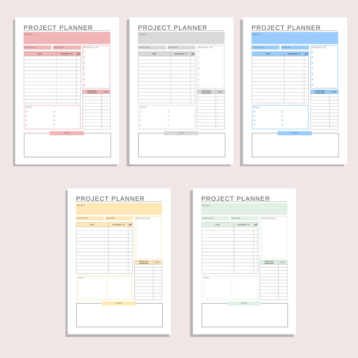 Project Planner | Printable School Project | Group Task Checklist ...