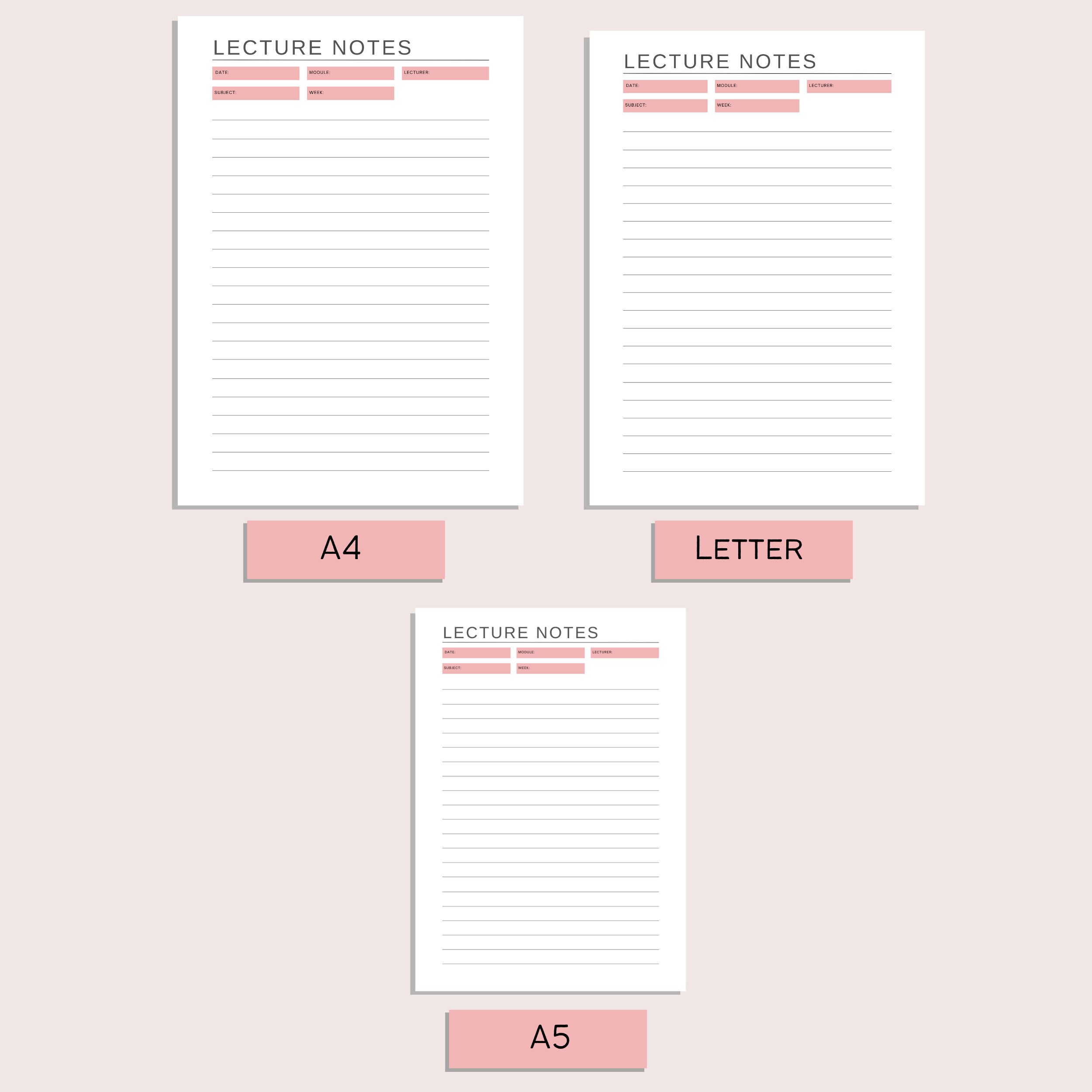 Lecture Notes Printable Note Paper Student Note Taking - Etsy