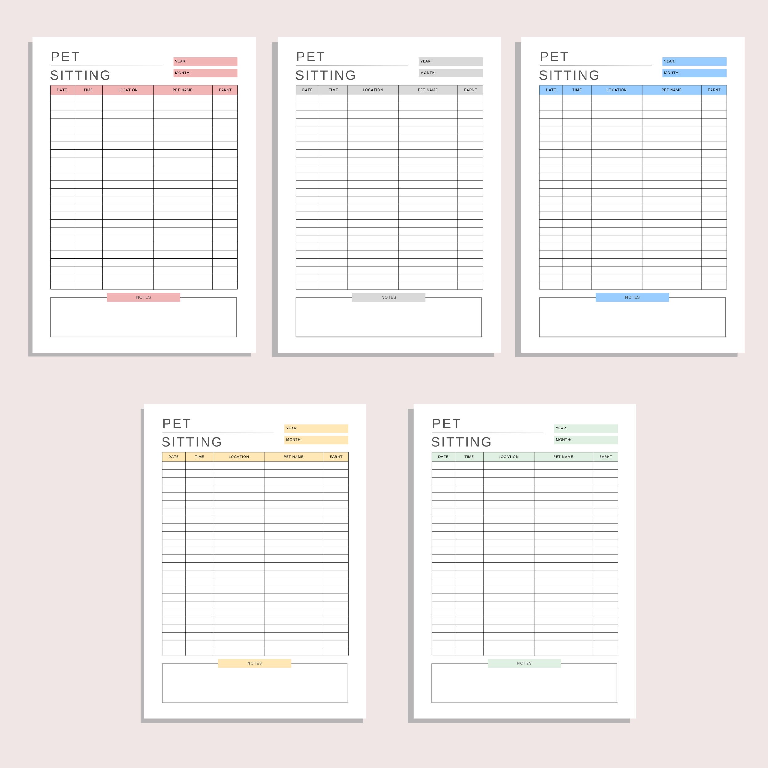 Pet Sitting Log | Pet Business Form | Dog Walking Form | Dog Walking ...