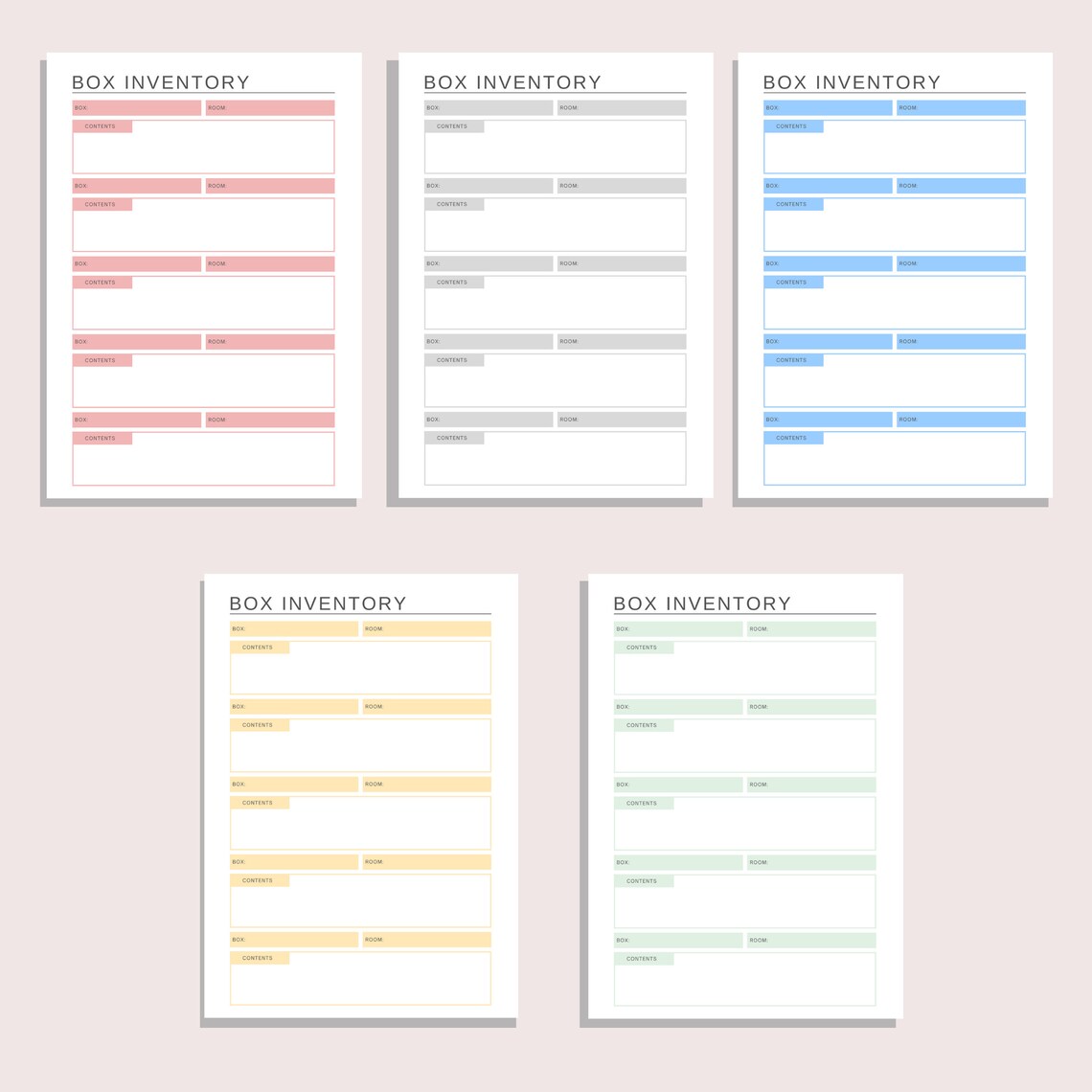 Moving Box Inventory | Box Contents List | Moving House Planner ...