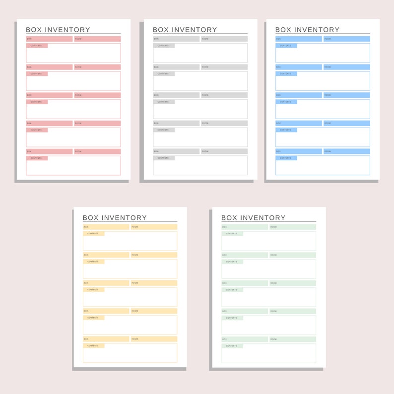 Moving Box Inventory | Box Contents List | Moving House Planner ...