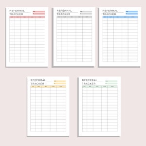 Referral Tracker | Printable Client Referral Sheet | Lead Tracker ...