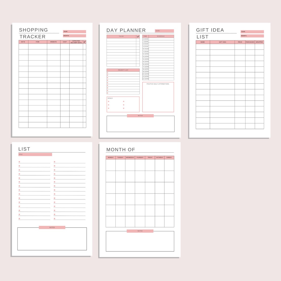 Printable Christmas Planner Bundle Christmas Day Schedule Gift Ideas ...