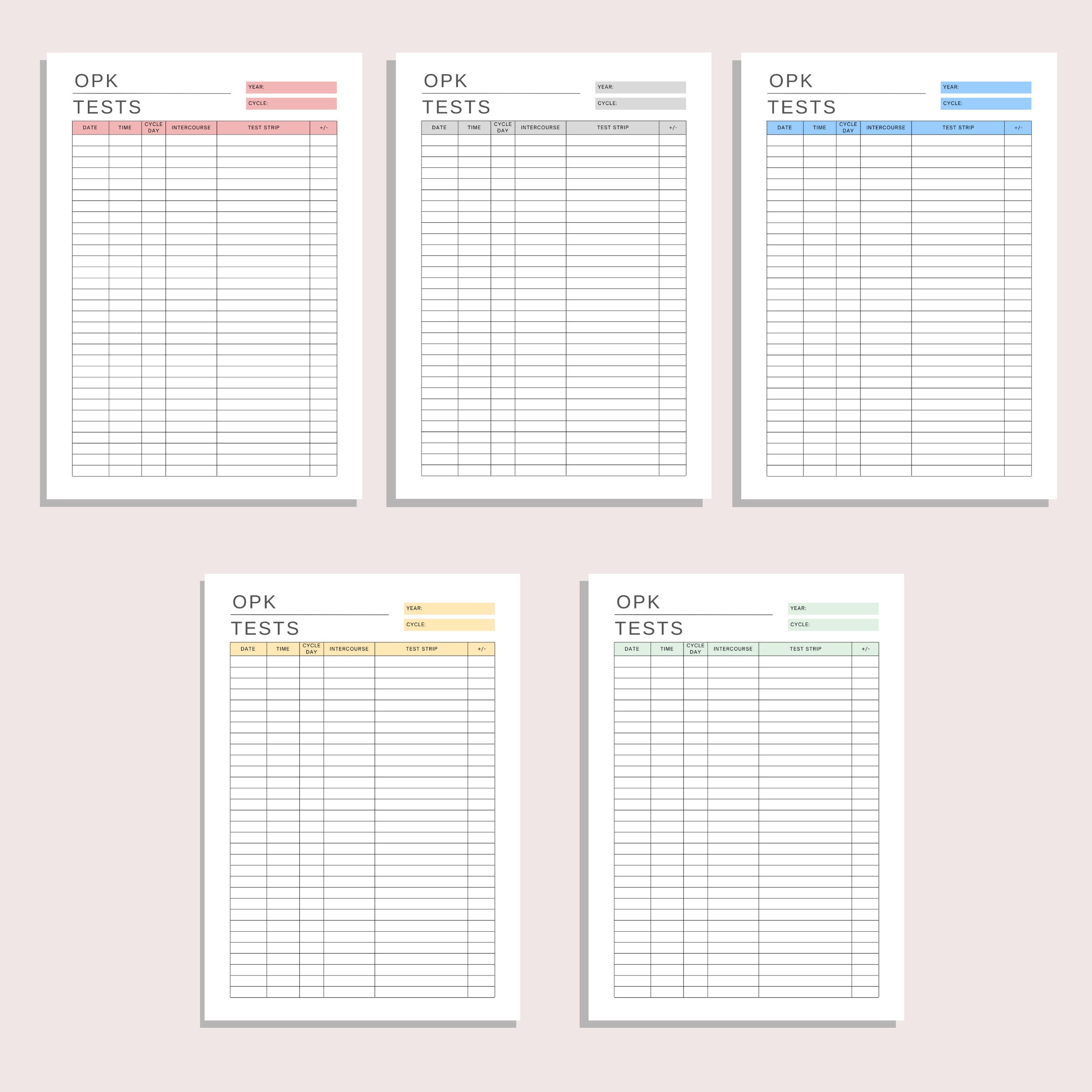 OPK Test Log | Ovulation Test Strip Sheet | Pregnancy Planner ...