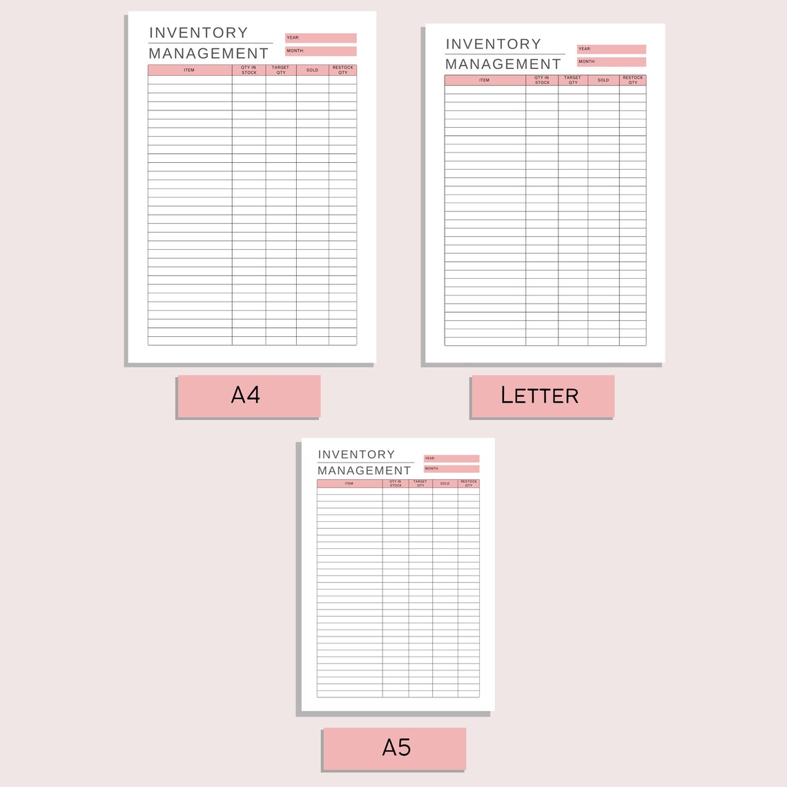 Inventory Management | Printable Inventory Form | Item Tracker ...