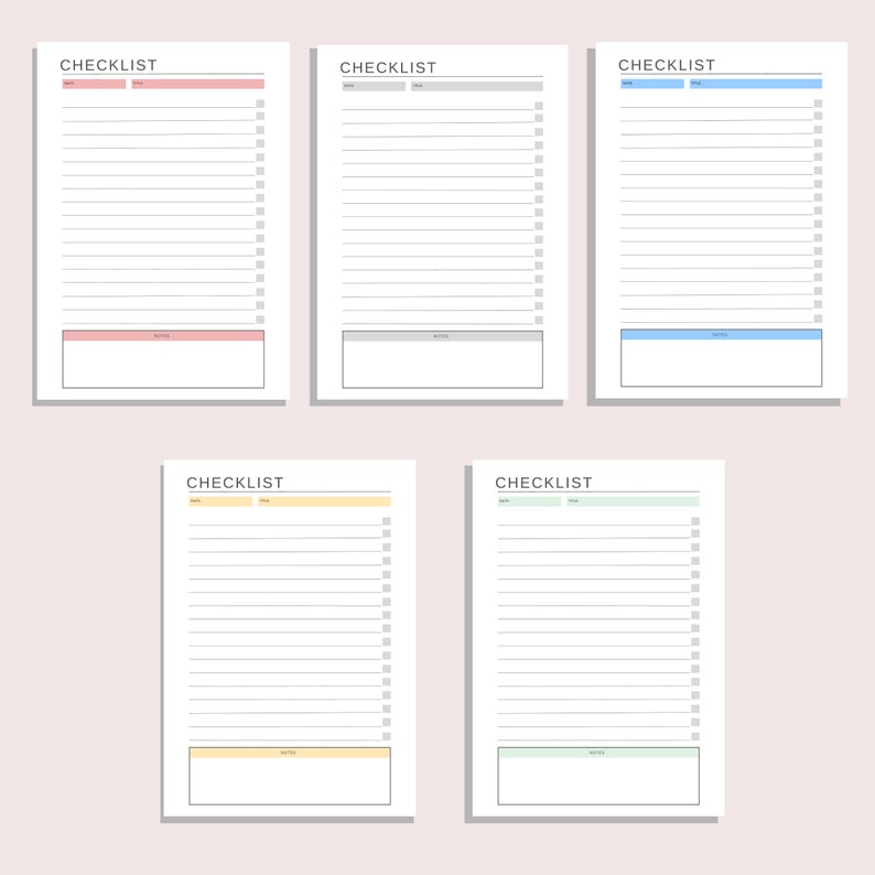 Blank Checklist Printable | Daily to Do List | Home Task Planner ...