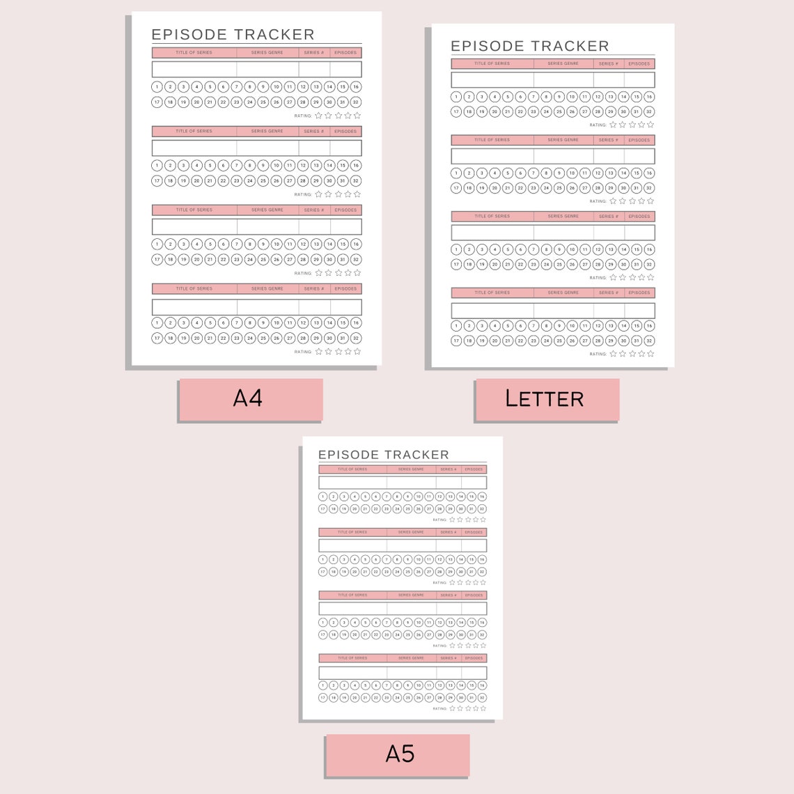 TV Series Episode Tracker | Television Journal Log | Tv Show Tracker ...
