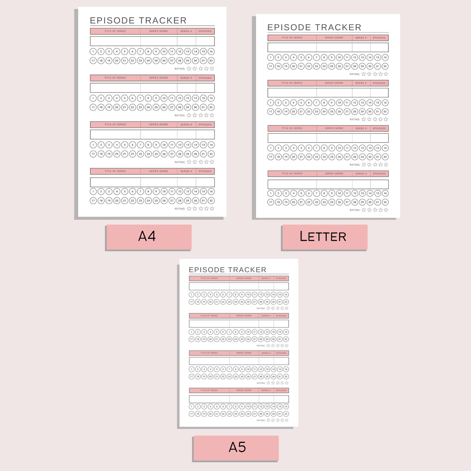 TV Series Episode Tracker | Television Journal Log | Tv Show Tracker ...