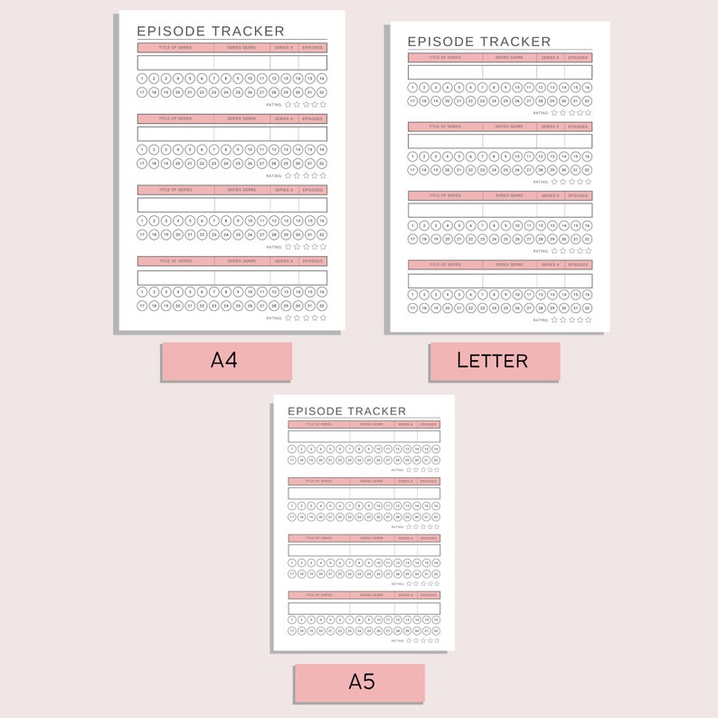 TV Series Episode Tracker | Television Journal Log | Tv Show Tracker ...