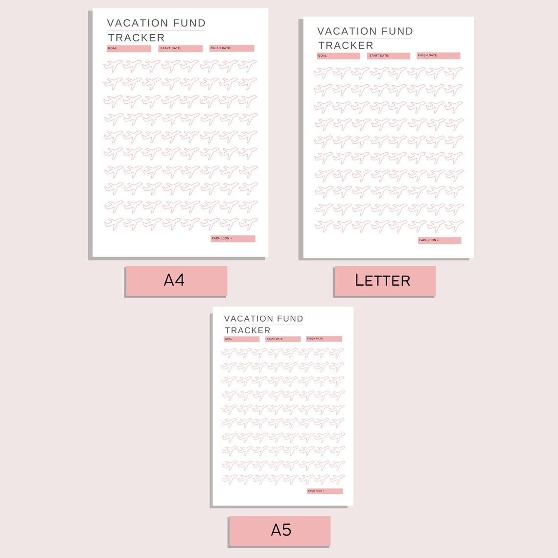 Vacation Fund Tracker Printable Saving Challenge Savings - Etsy