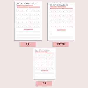 30 Day Challenge | Printable Progress Tracker | Goal Setting Log ...