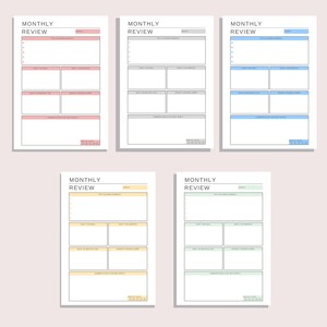 Monthly Review | Printable Monthly Evaluation | Reflection Tracker ...