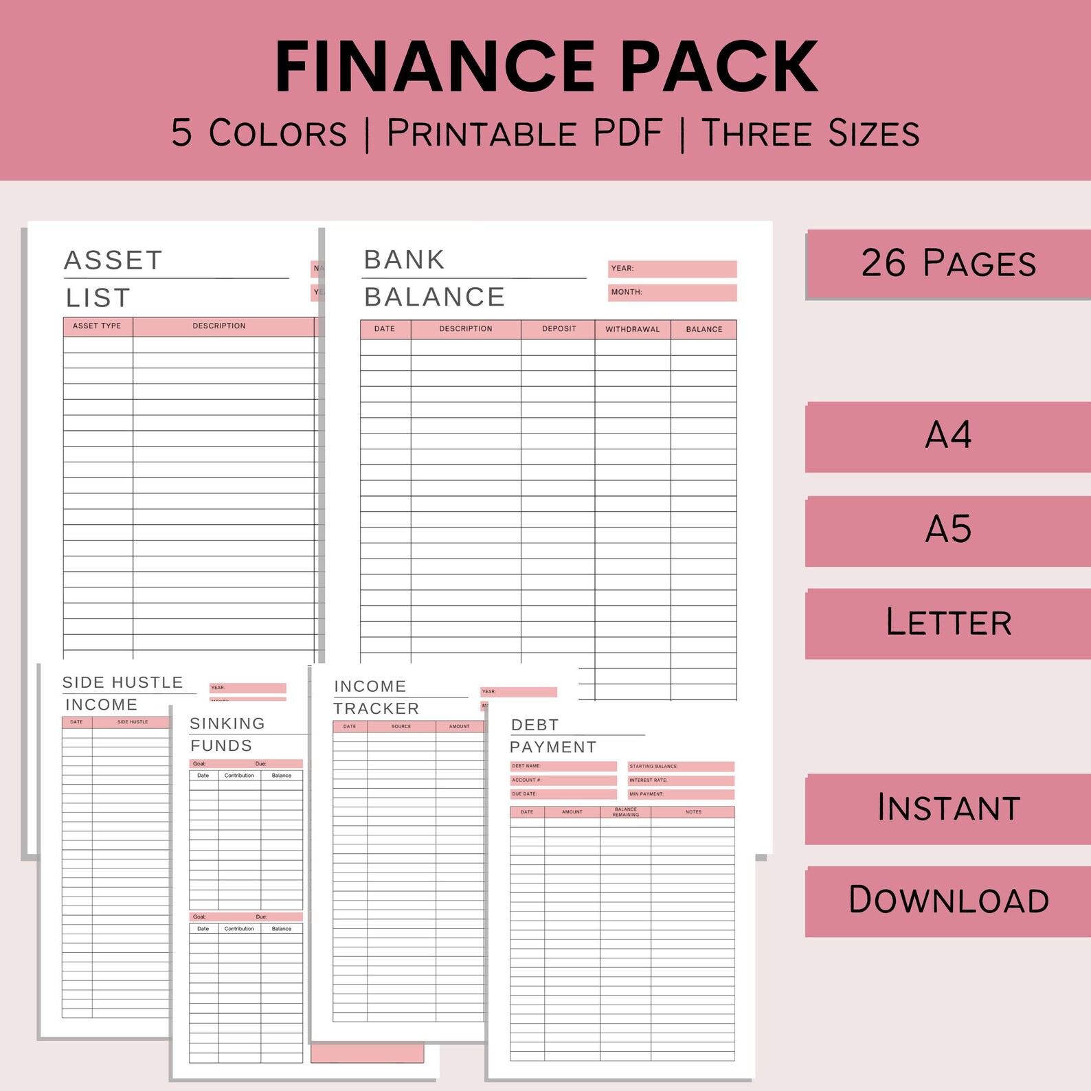 Printable Financial Planner | Budget Planner | Finance Binder | Money ...