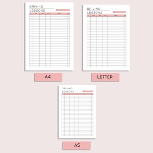 Driving Lessons Tracker | Driving License Progress | Printable Driving ...