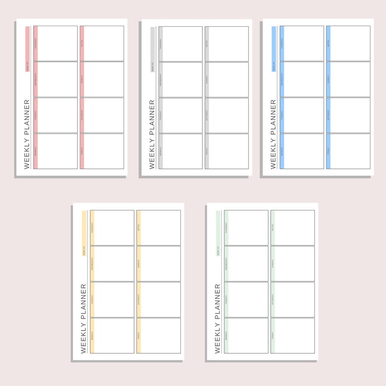 Weekly Planner Template, Printable Weekly to Do List, Daily Schedule ...
