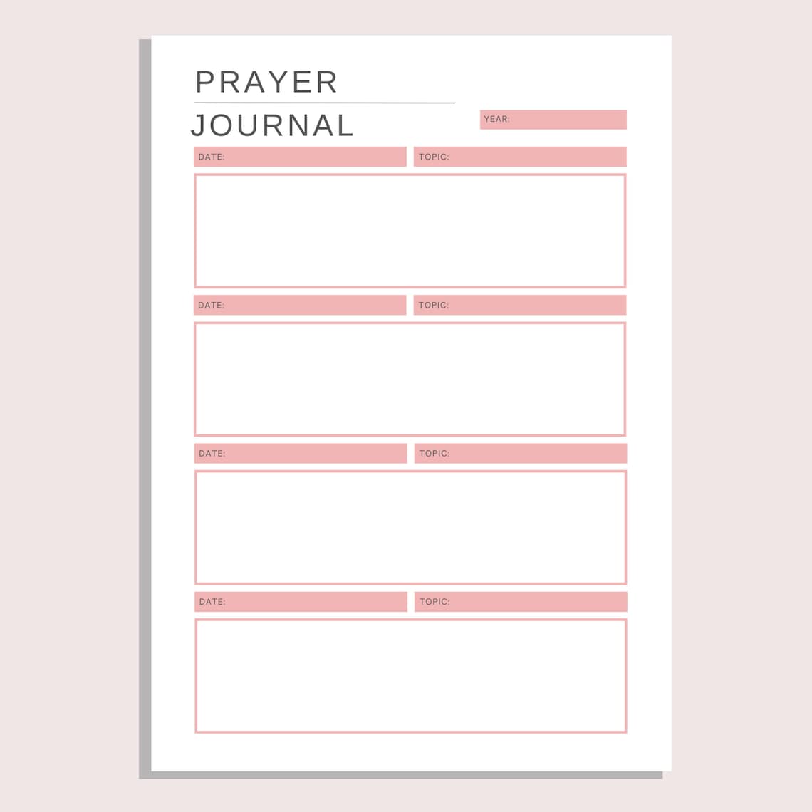 Prayer Journal Sheet | Faith Tracker | Daily Devotional Log | Prayer ...
