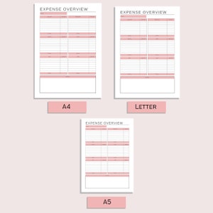 Yearly Expense Overview Printable | Upcoming Expenses | Budget Plan ...