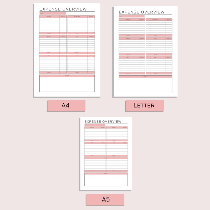 Yearly Expense Overview Printable | Upcoming Expenses | Budget Plan ...