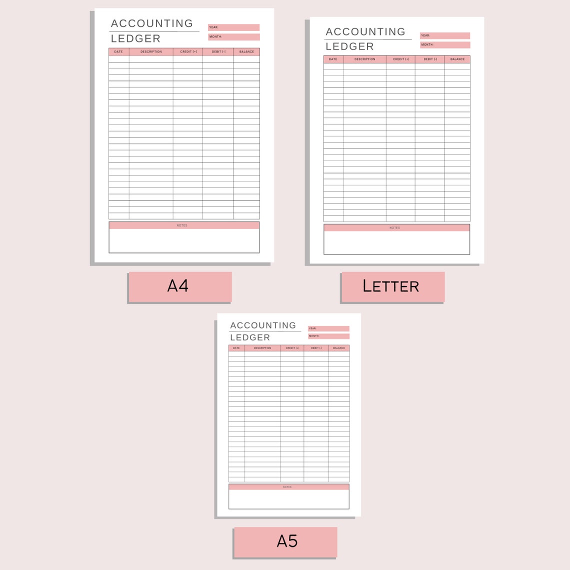 Printable Accounting Ledger | Bookkeeping Template | Small Business ...