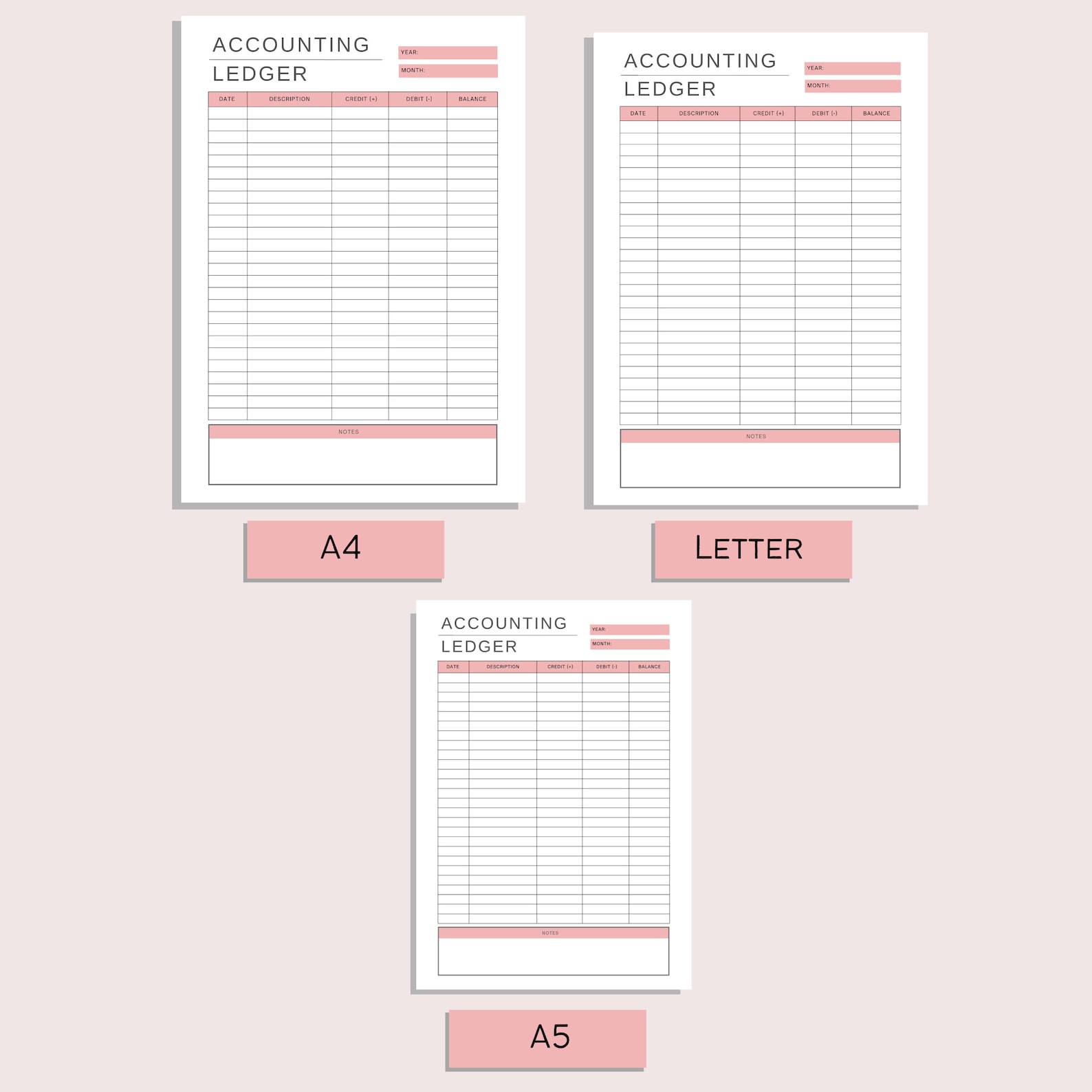 Printable Accounting Ledger | Bookkeeping Template | Small Business ...
