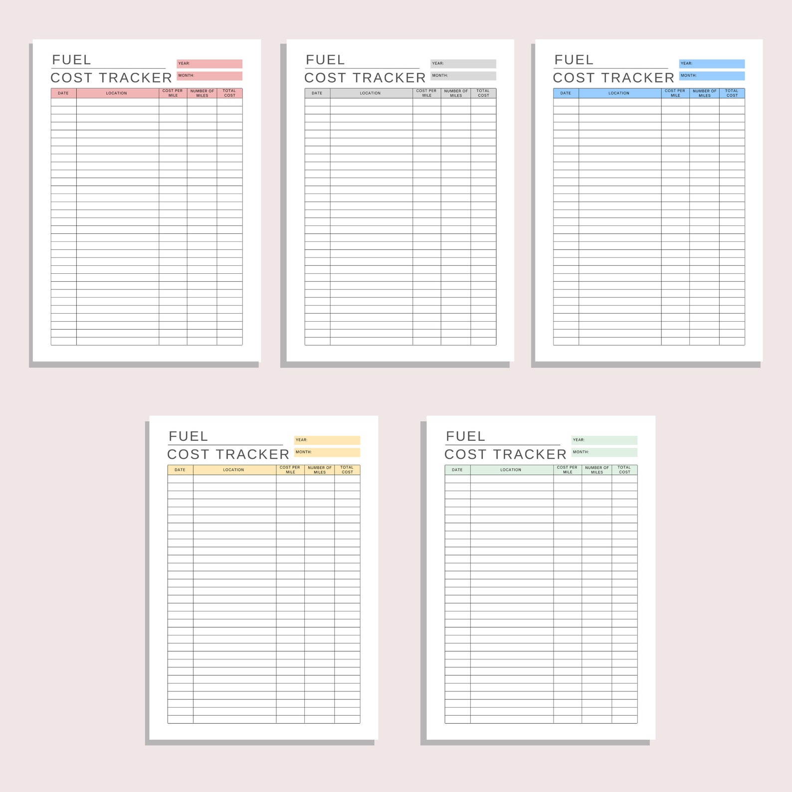 Fuel Cost Tracker | Fuel Expense Log | Mileage Tracker | Printable Cost ...