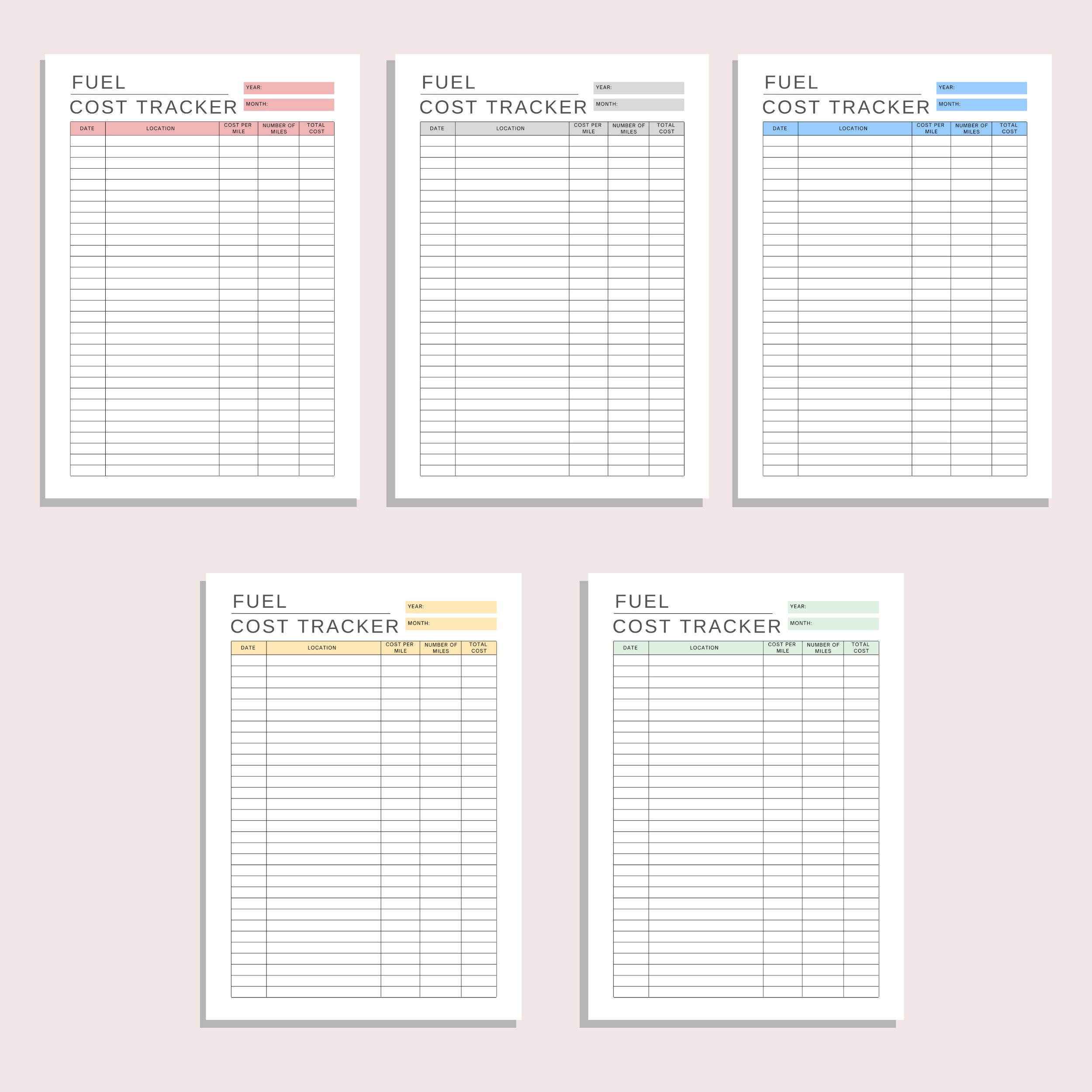 Fuel Cost Tracker | Fuel Expense Log | Mileage Tracker | Printable Cost ...