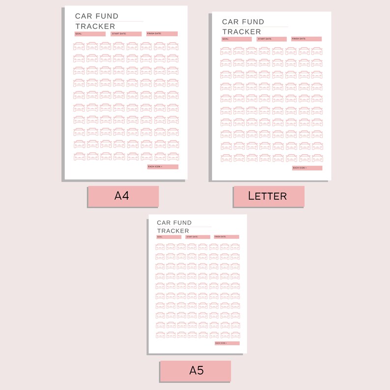 Car Fund Tracker | Printable Saving Challenge | Savings Jar Template ...