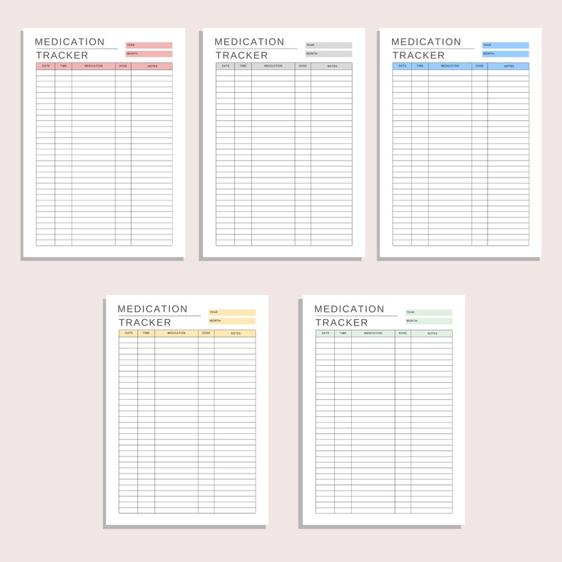 Medication Tracker, Printable Medication Log, Meds Sheet, Supplement ...