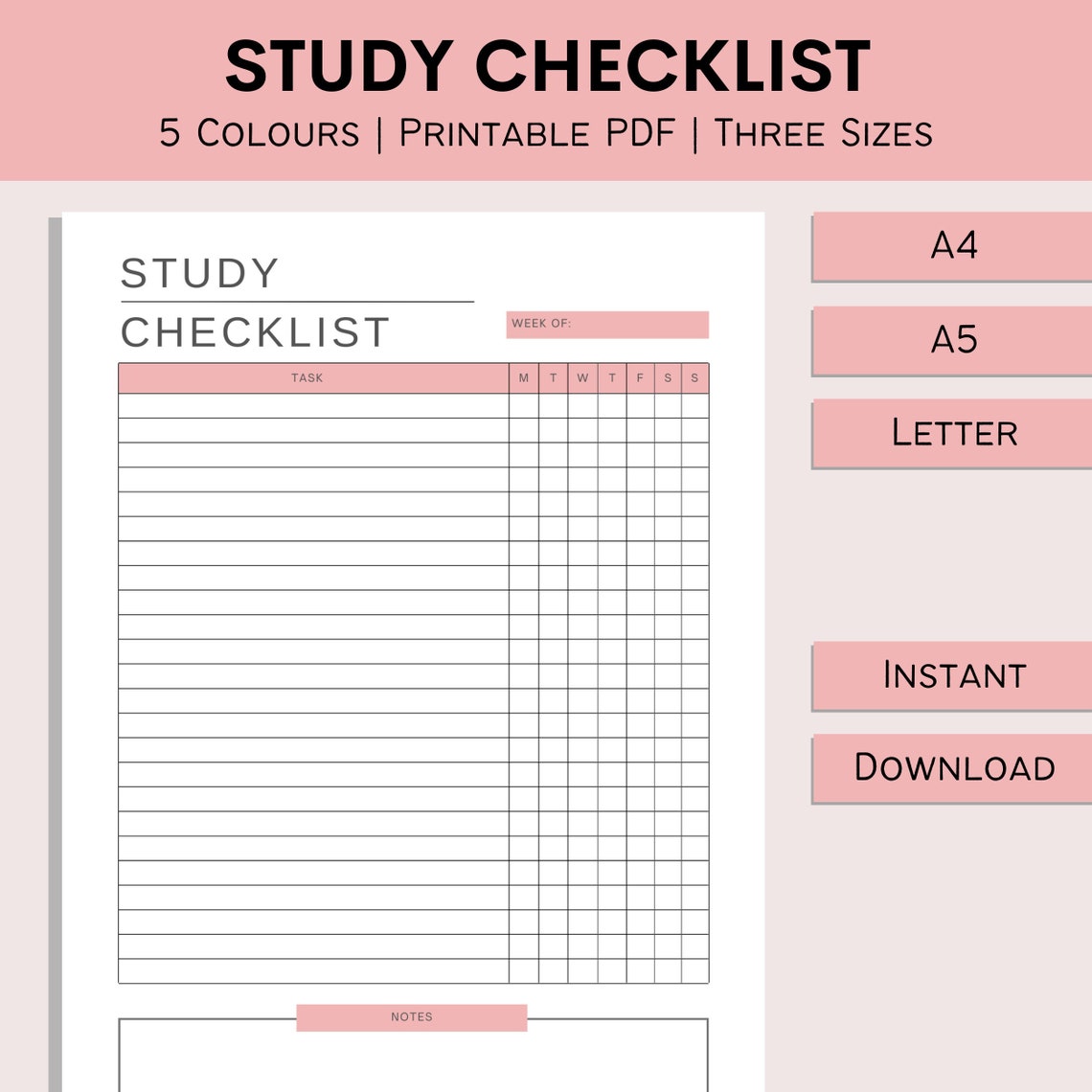 Study Checklist | Printable Revision List | Daily Study Chart | Home ...