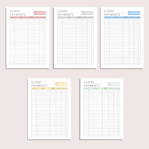 Client Payment History | Printable Client Log | Small Business Finance ...