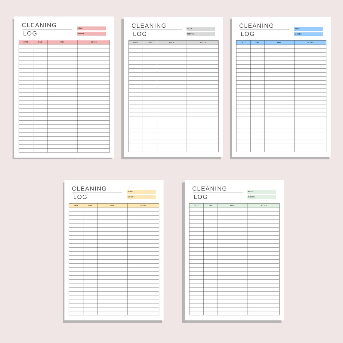 Cleaning Log, Daily Tracker, Maintenance Printable, Home Cleaning ...
