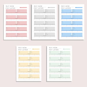 Buy Now Pay Later Tracker | Afterpay Finance Planner | Budget Planner ...